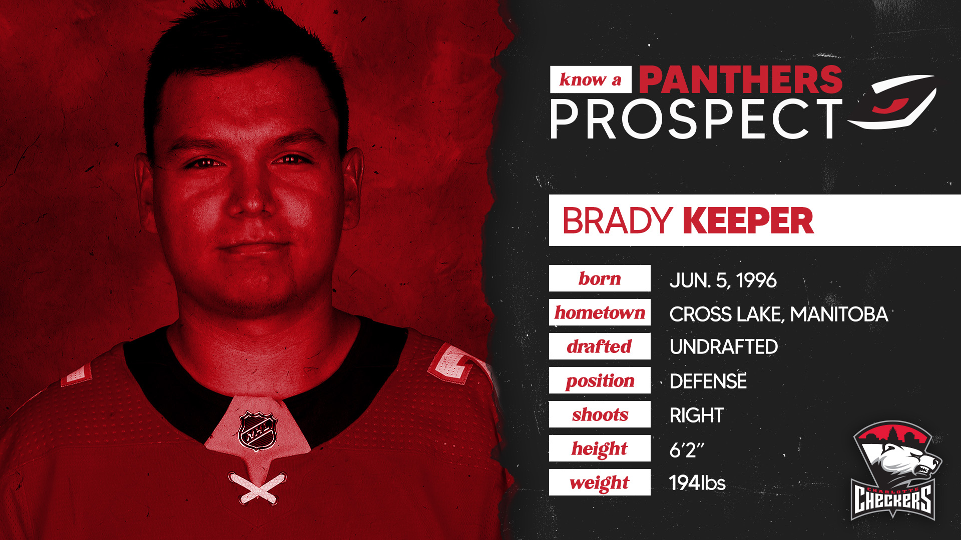 Know a Panthers Prospect: Brady Keeper - Charlotte Checkers Hockey ...